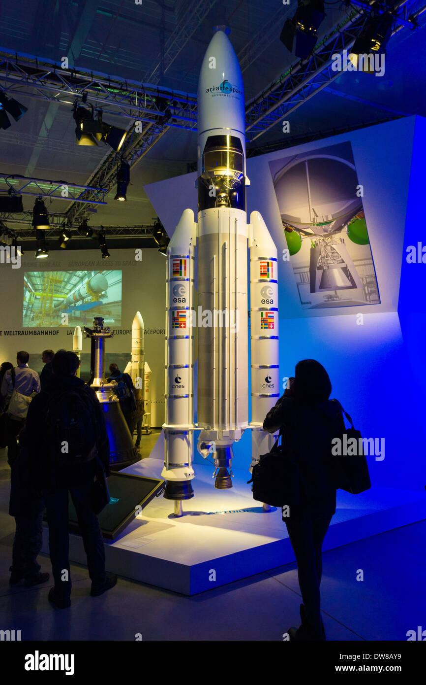 ILA Berlin Air Show 2012. Spaceship model Ariane 5 Stock Photo - Alamy