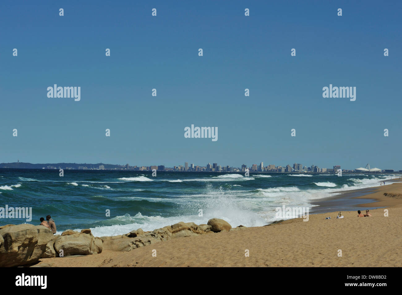 Durban, KwaZulu-Natal, South Africa, beach of Umhlanga Rocks, skyline ...