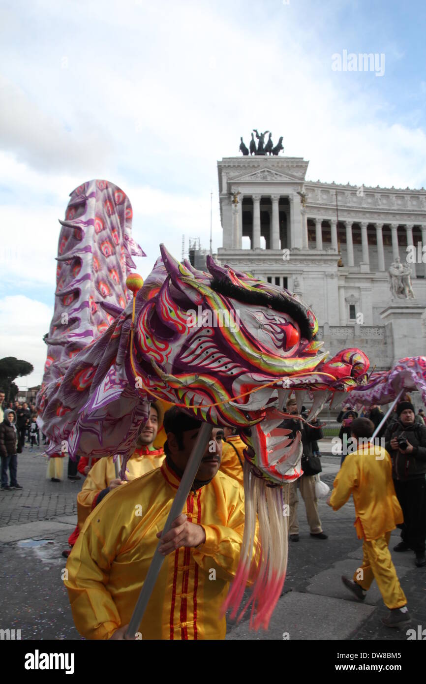 Rome, Italy. 2nd March 2014. Carnival on Via dei Fori Imperiali street ...