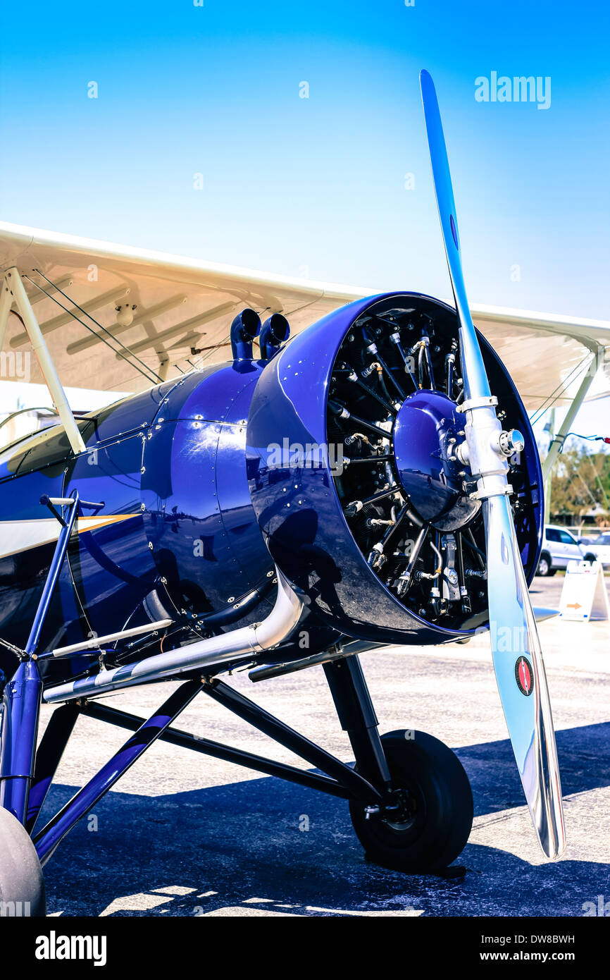 A 1930s Model 4C Stearman Speedmill Wright J6-9 engine Stock Photo - Alamy