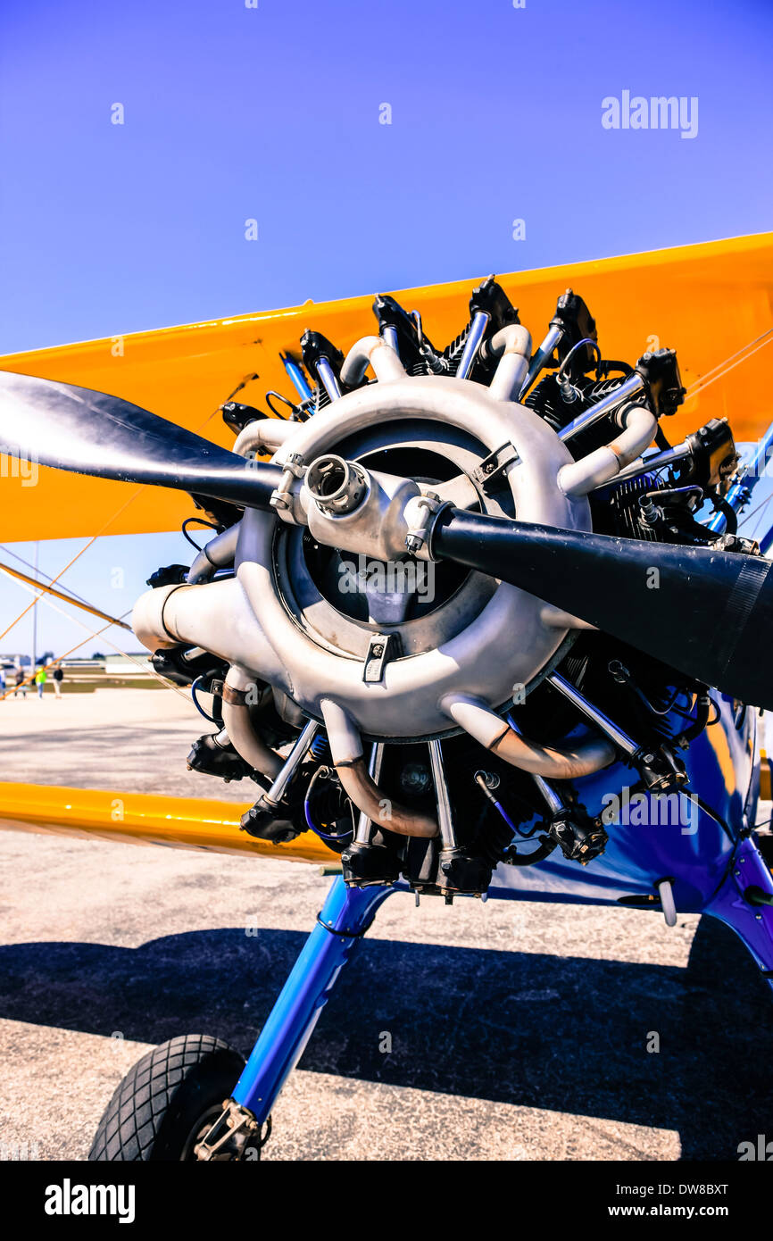 A Boeing Stearman Model 75 Continental R-670 engine Stock Photo - Alamy