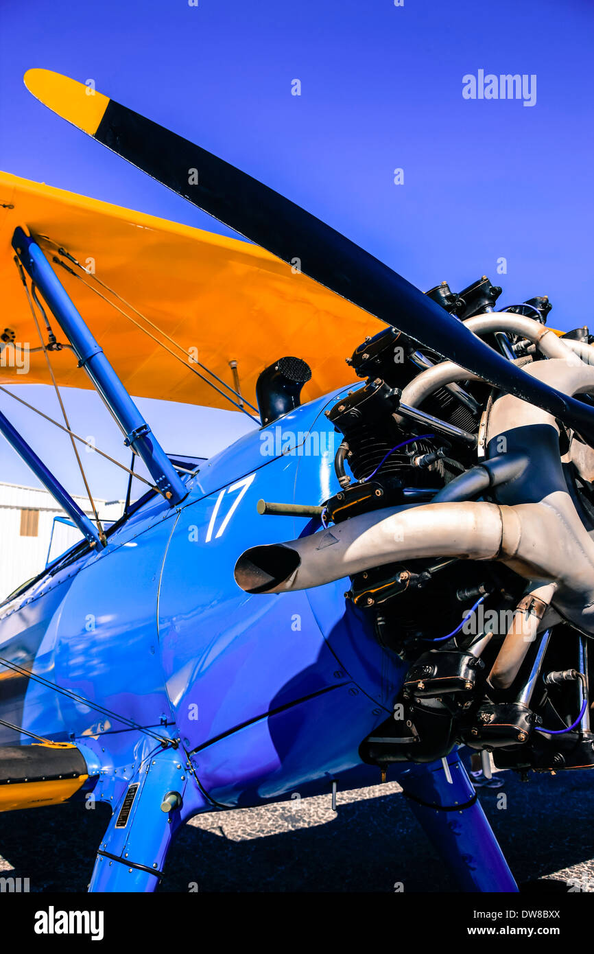 A Boeing Stearman Model 75 Continental R-670 engine Stock Photo - Alamy