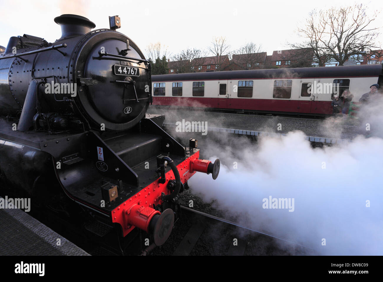 LMS ‘Black Five’ No 44767 George Stephenson about to depart from ...