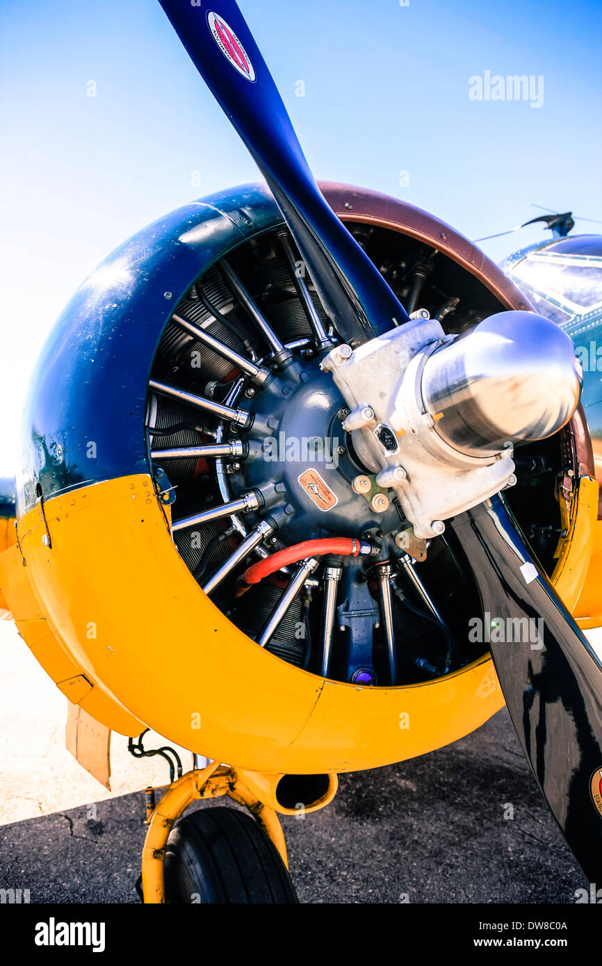 A Beechcraft C-45 Expeditor PW R-985 Wasp Junior Radial engine Stock ...