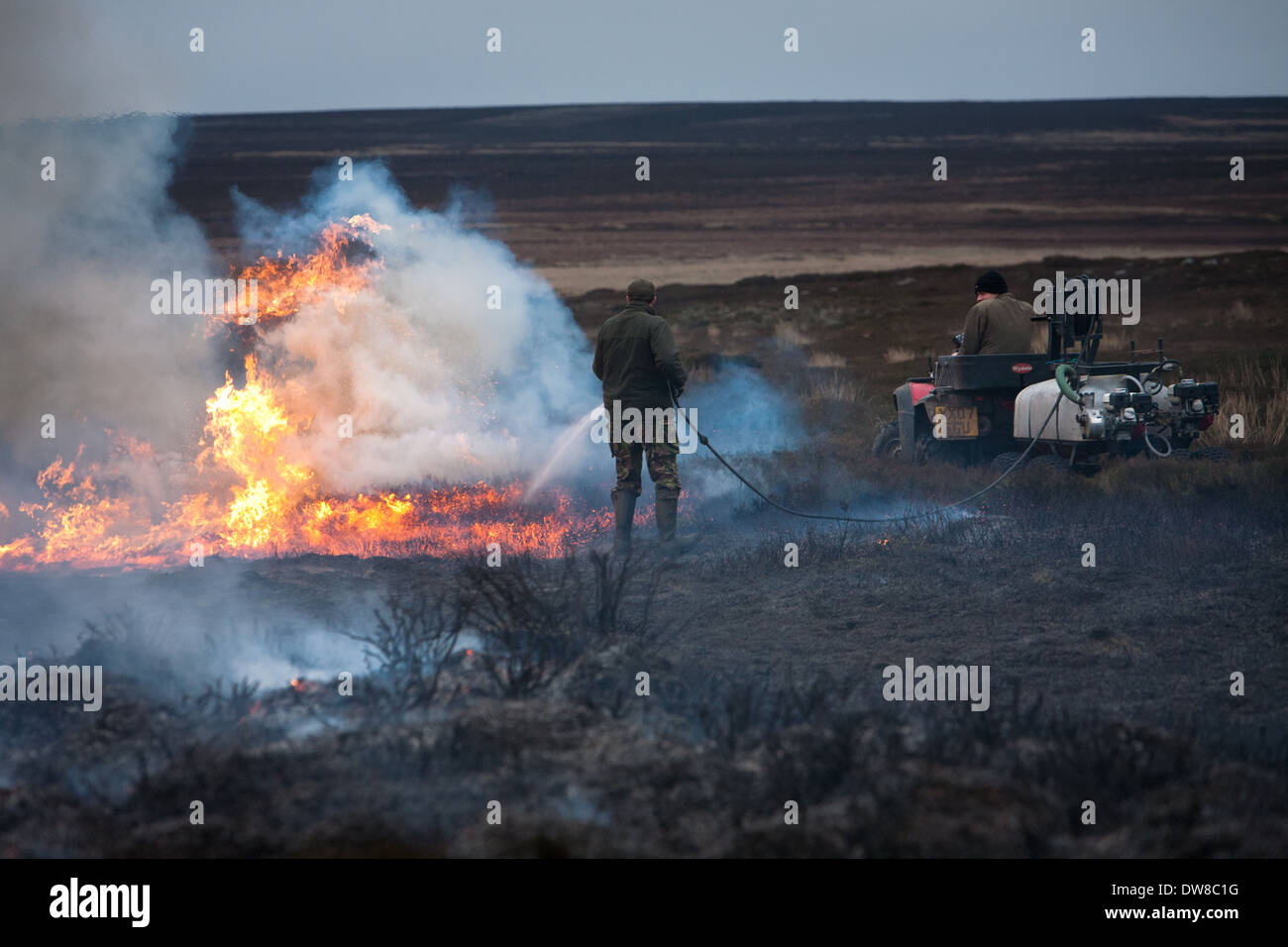 Heather Burners, Rosedale, North Yorkshire Stock Photo - Alamy