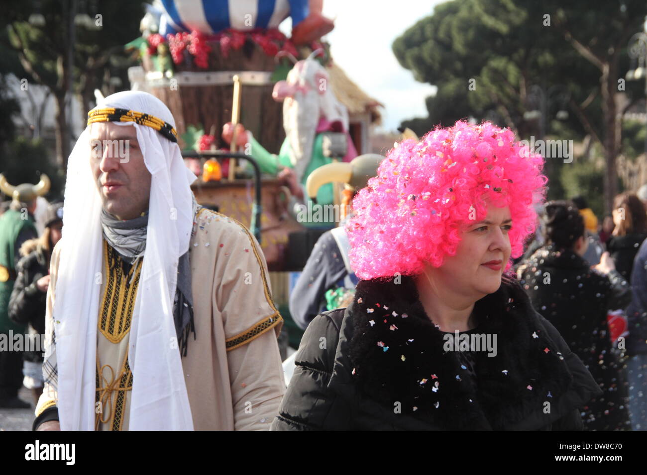 Rome, Italy. 2nd March 2014. Carnival on Via dei Fori Imperiali street ...
