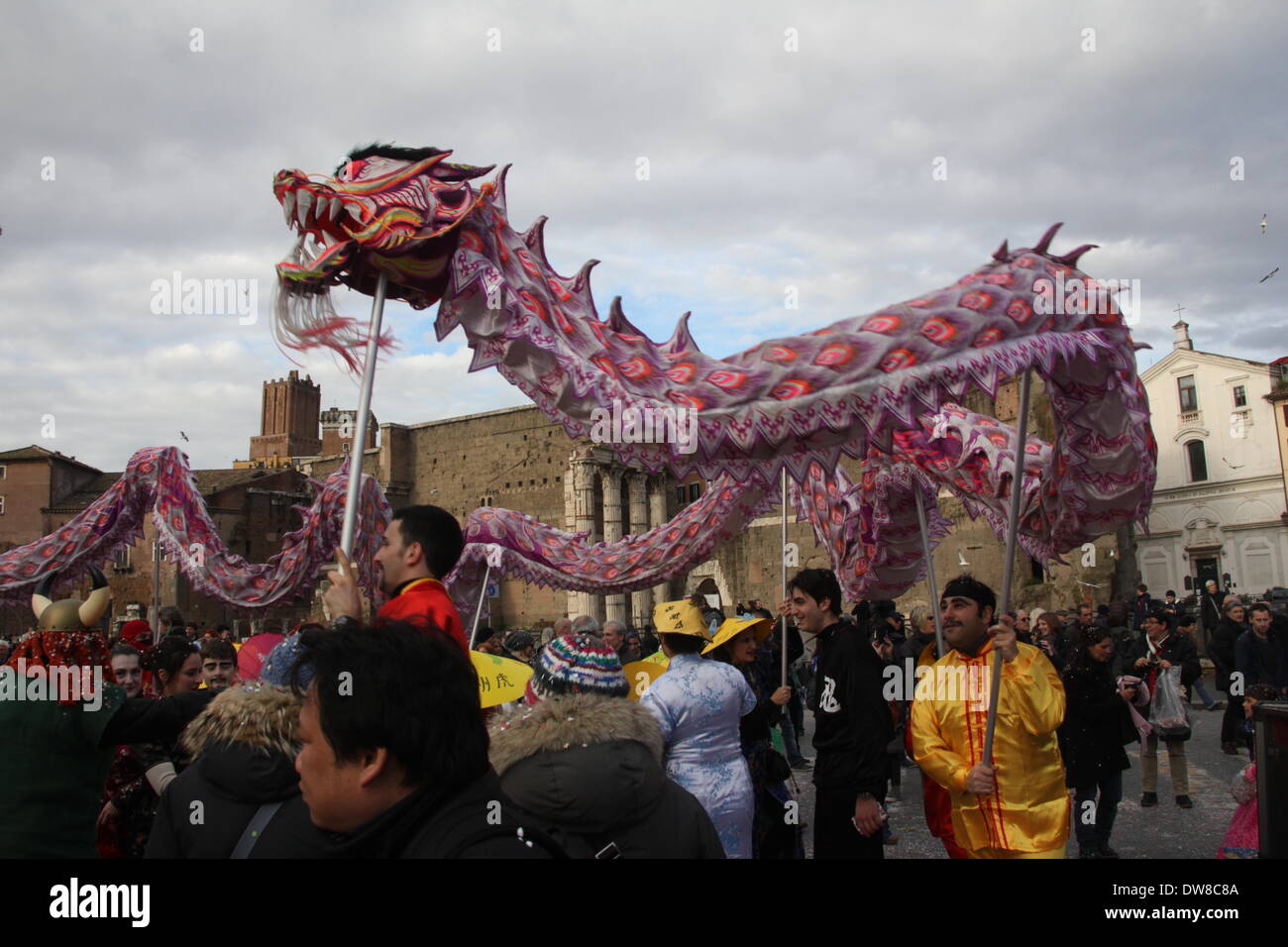 Rome, Italy. 2nd March 2014. Carnival on Via dei Fori Imperiali street ...
