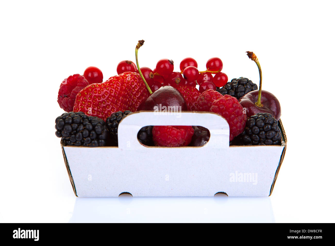 punnet of fresh red summer fruits Stock Photo - Alamy