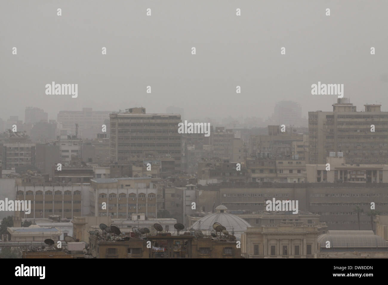 Cairo, Cairo, Egypt. 3rd Mar, 2014. Buildings are engulfed in sand ...