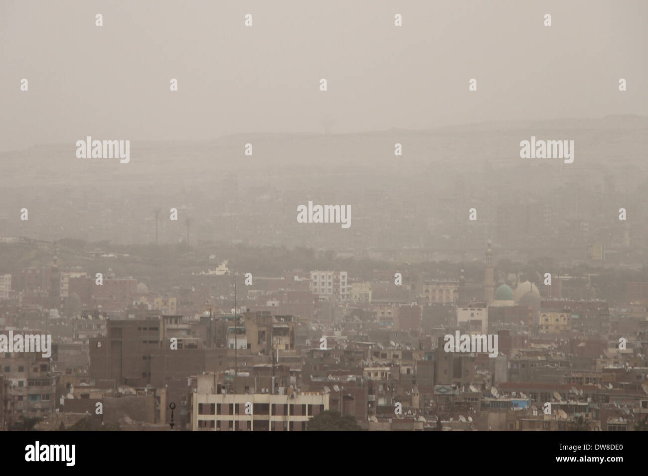 Cairo, Cairo, Egypt. 3rd Mar, 2014. Buildings are engulfed in sand ...