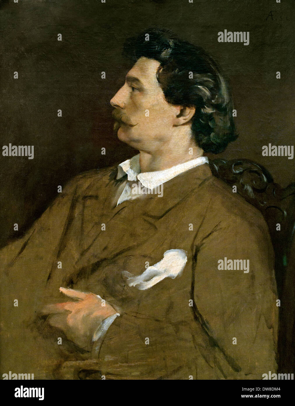 Self portrait 1878 anselm feuerbach german germany hi-res stock ...