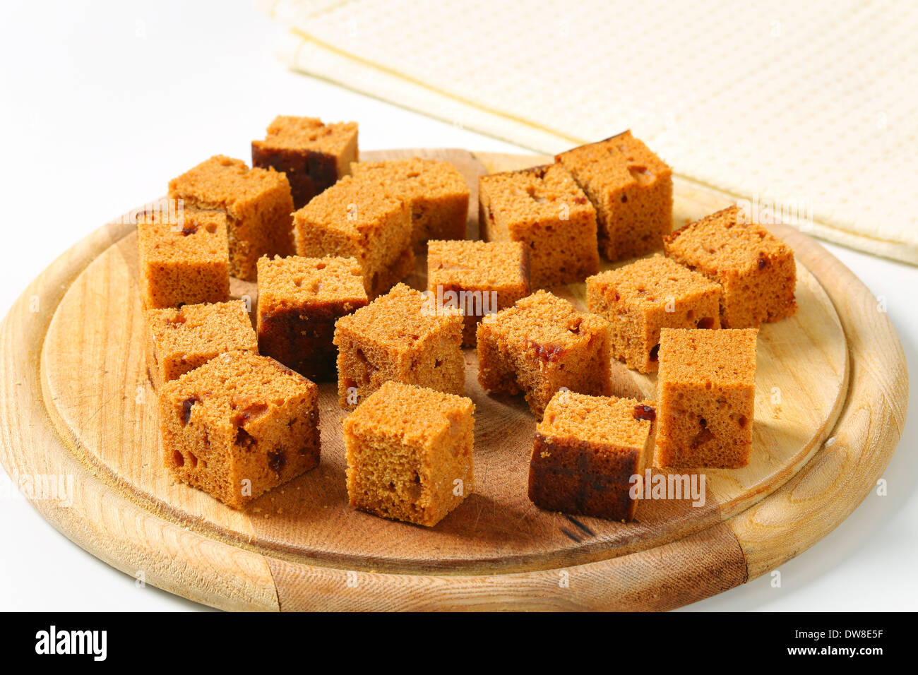 Gingerbread cake cut into bite-sized squares Stock Photo - Alamy