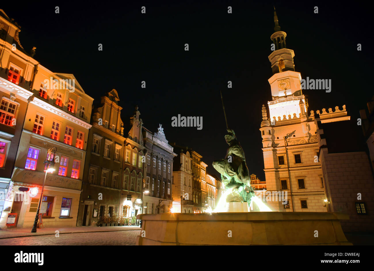Old Market at night in Poznan, Poland Stock Photo - Alamy
