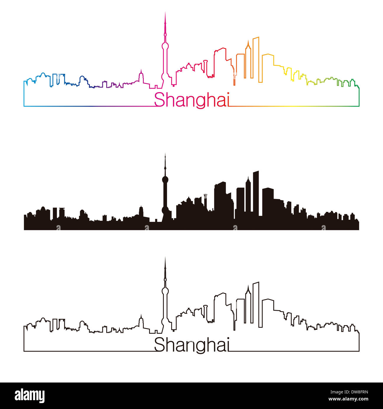 Shanghai skyline Cut Out Stock Images & Pictures - Alamy