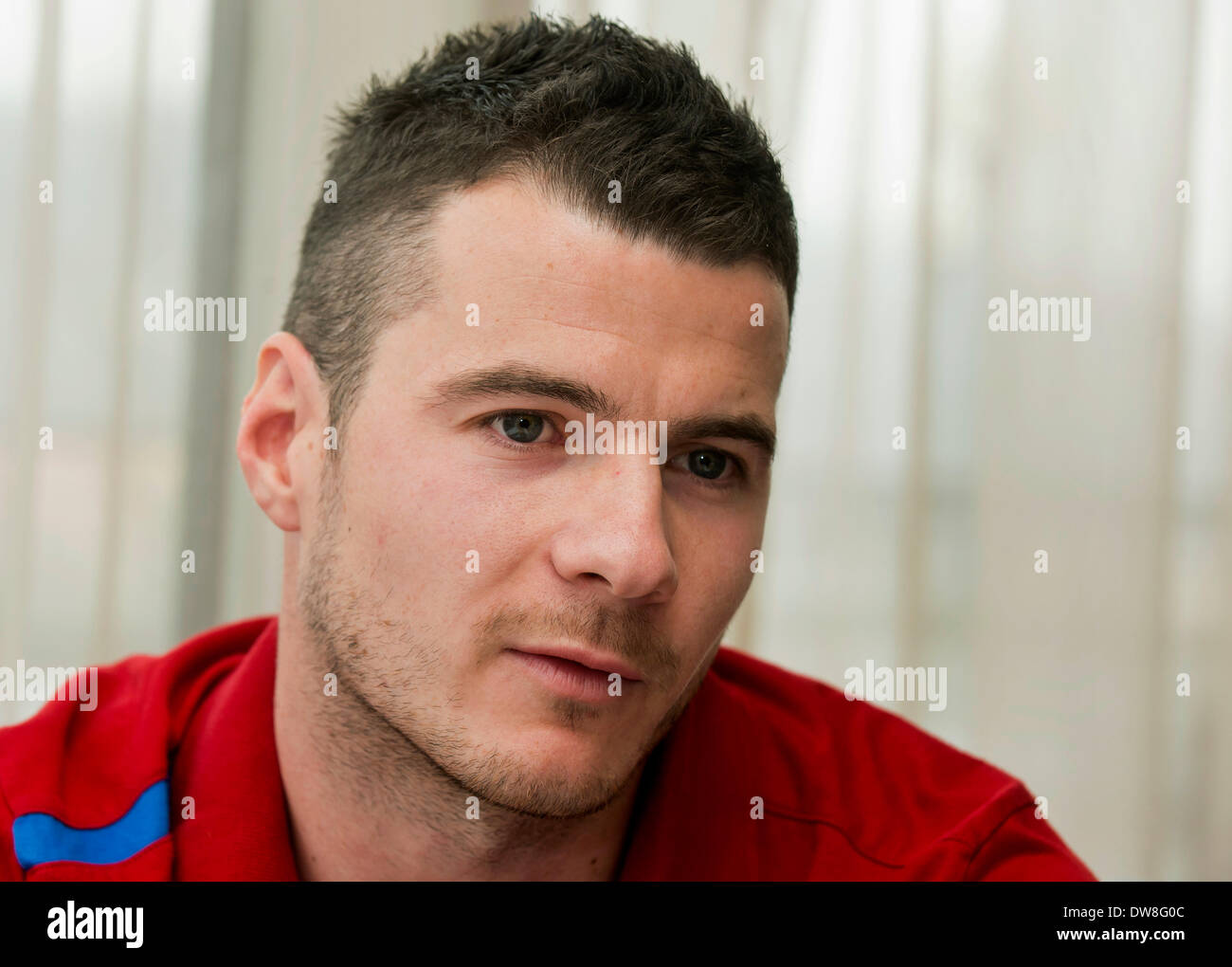 Prague, Czech Republic. 3rd Mar, 2014. Daniel Pudil speaks to media ...
