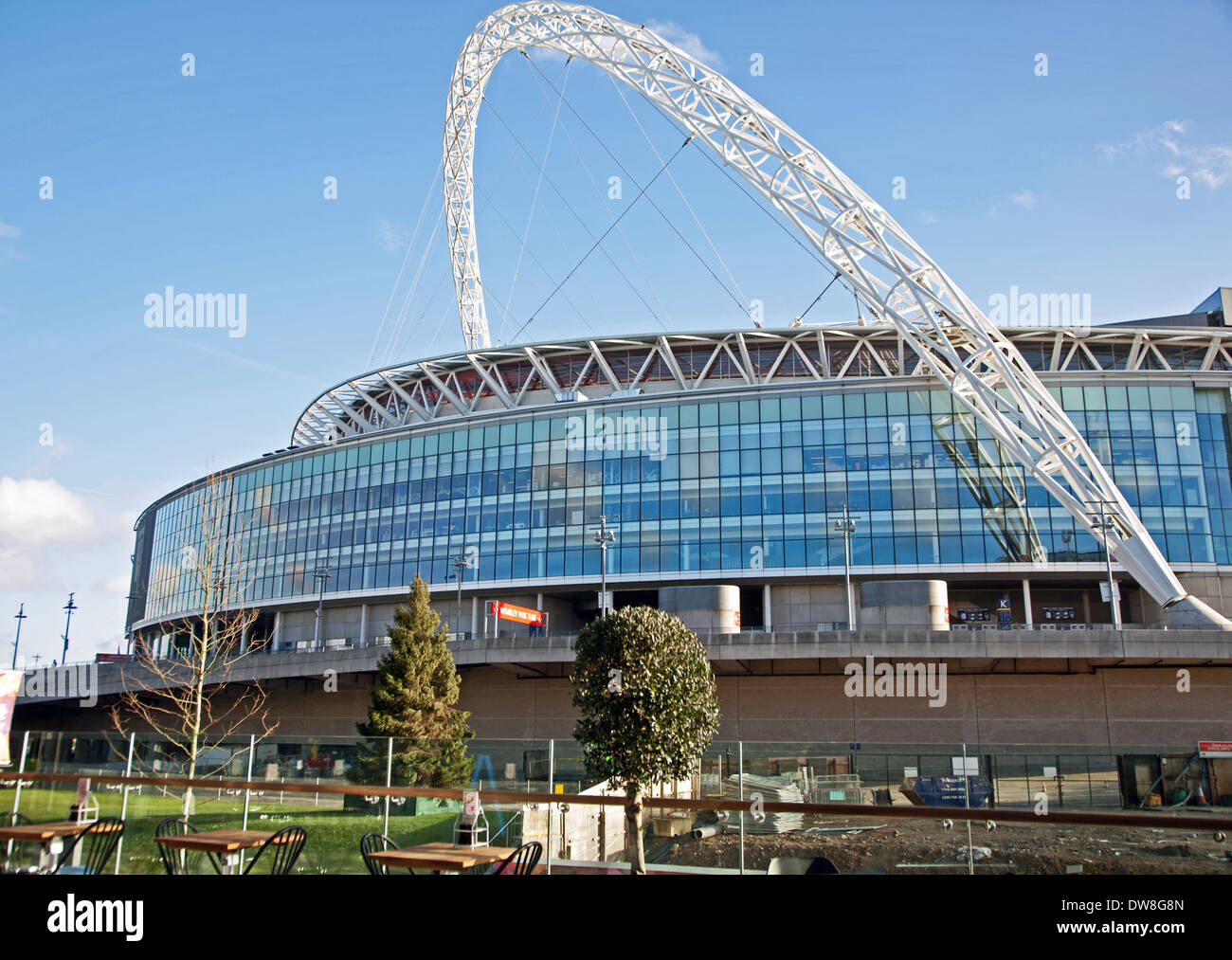 View of Wembley Stadium from the London Designer Outlet in Wembley Park ...