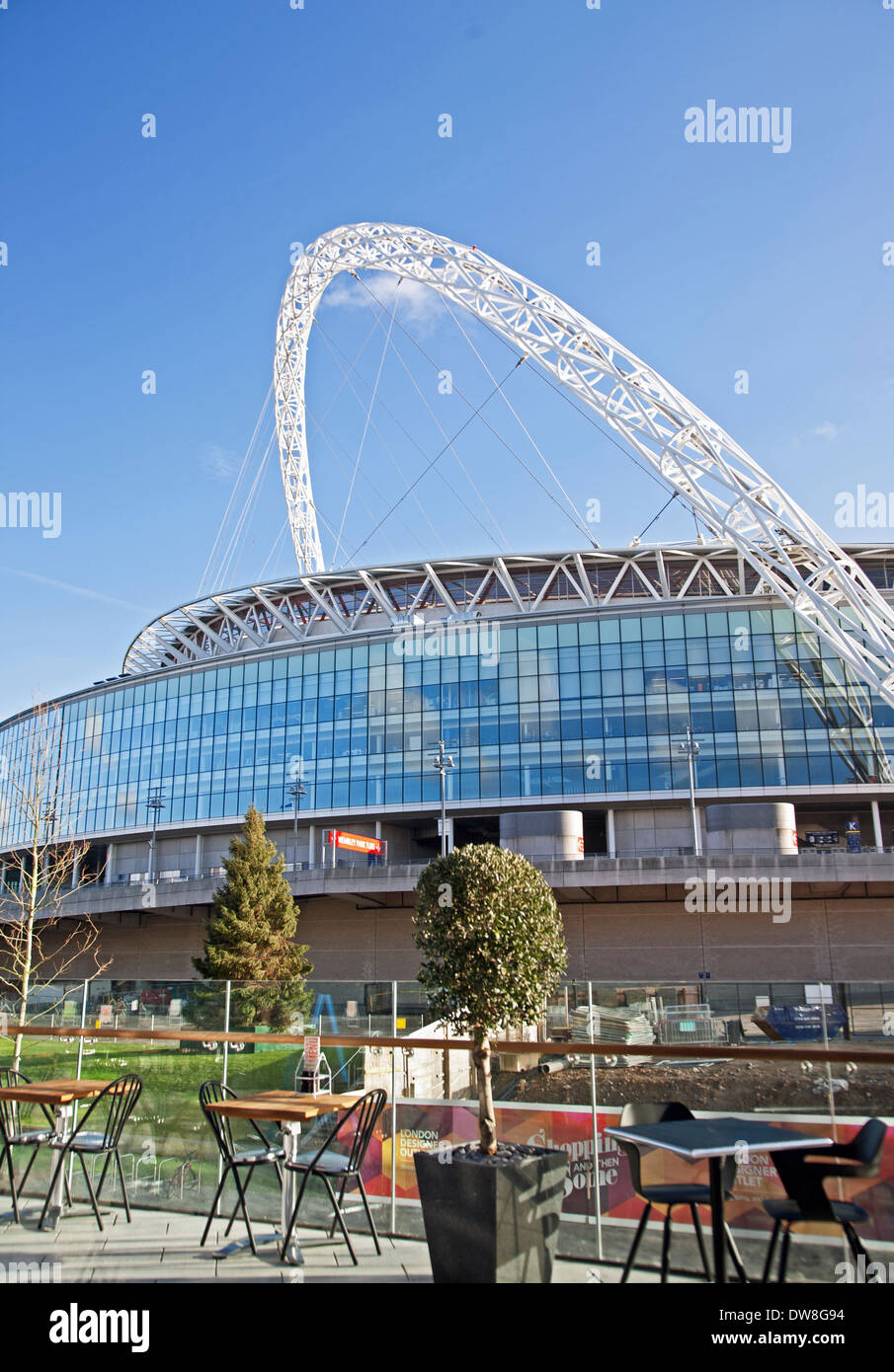 View of Wembley Stadium from the London Designer Outlet in Wembley Park ...