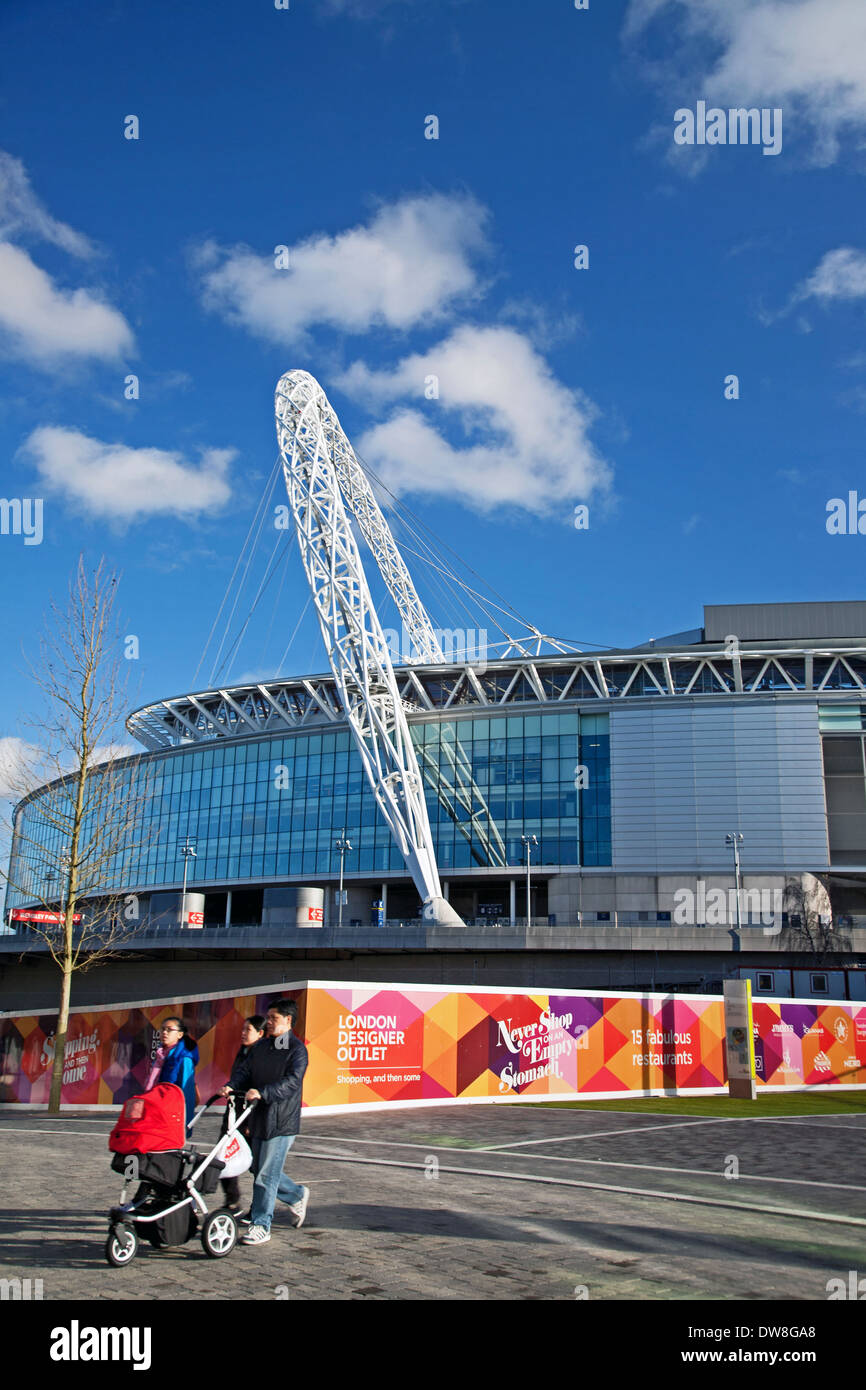 View of Wembley Stadium from the London Designer Outlet in Wembley Park ...