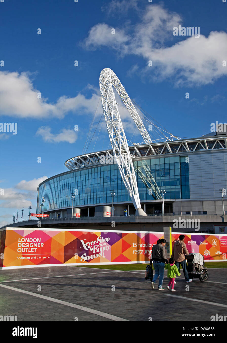 View of Wembley Stadium from the London Designer Outlet in Wembley Park ...