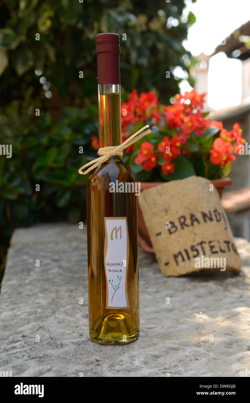 A bottle of Humska Biska, a home brewed brandy made from an ancient ...