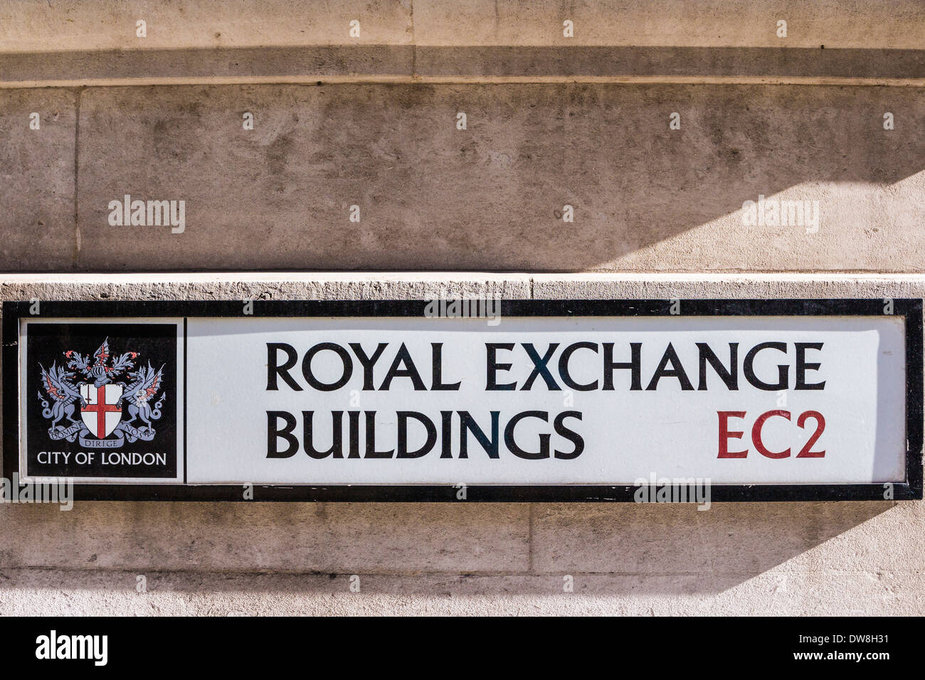 Royal Exchange Buildings street sign - City of London Stock Photo - Alamy