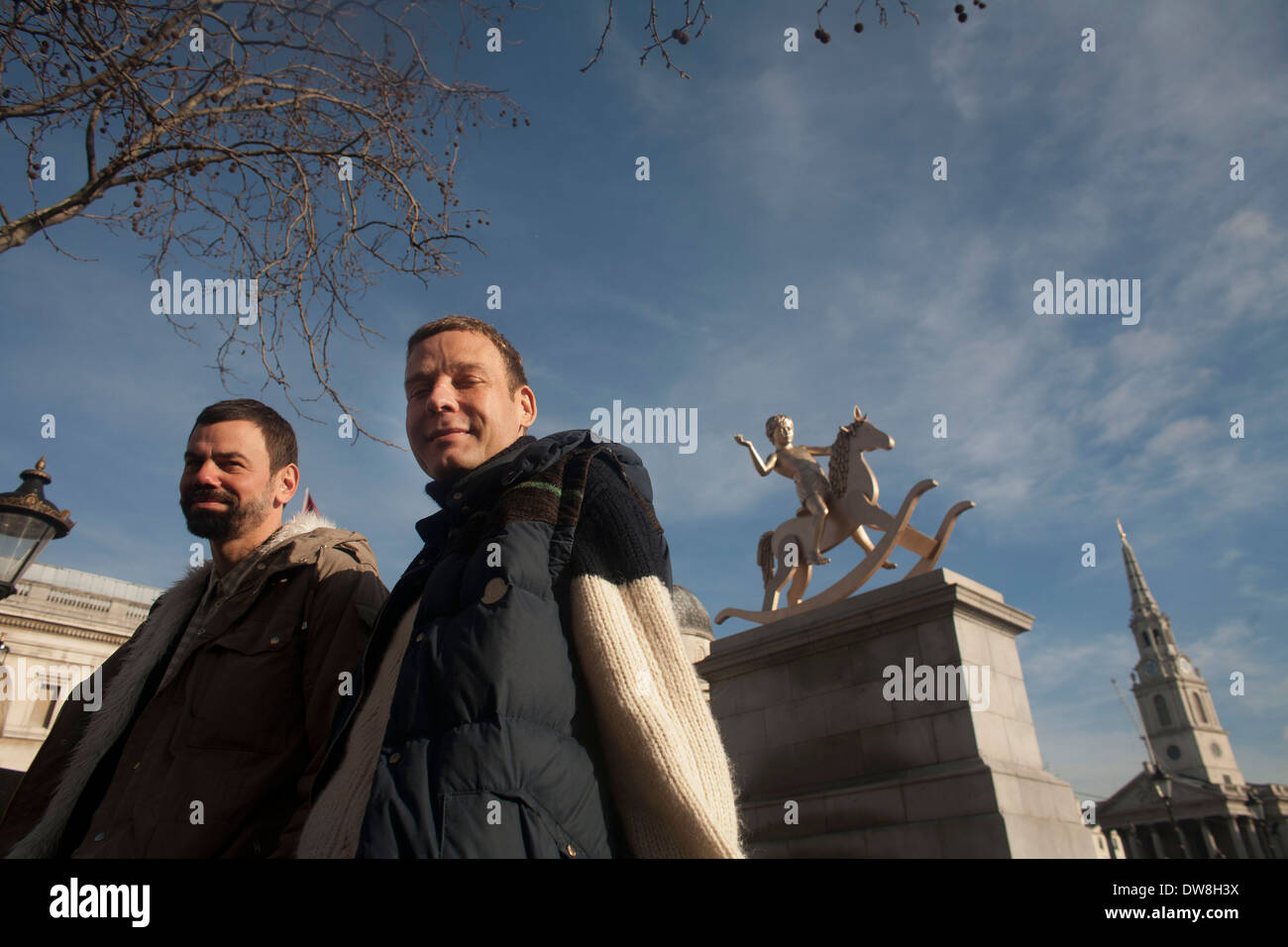 Artists Michael Elmgreen (R) and Ingar Dragset are unveil the new ...