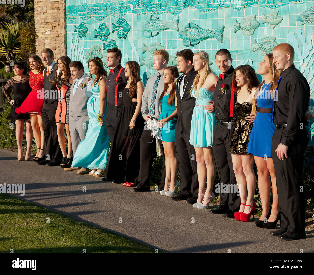 A modern wedding group lines up for a traditional "Wedding Photograph ...