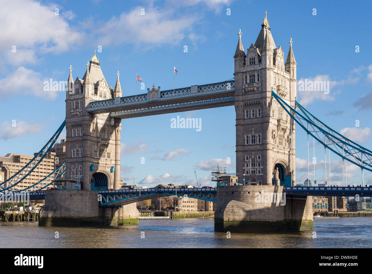 Bascule bridge on river in city Tower Bridge River Thames London ...