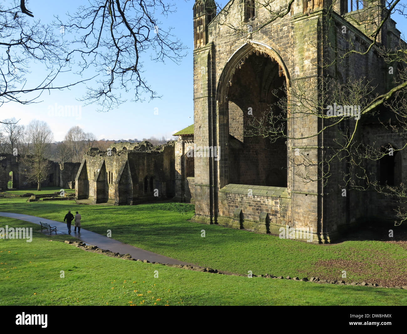 Kirkstall Abbey, Leeds, UK. A 12th Century Cistercian Abbey Stock Photo ...