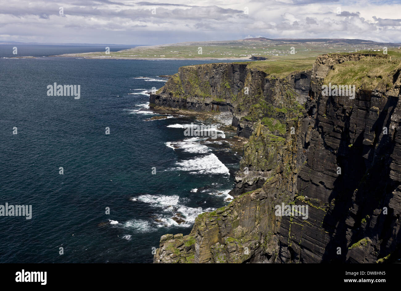 Sheer Namurian sandstone and shale cliffs Cliffs of Moher The Burren ...