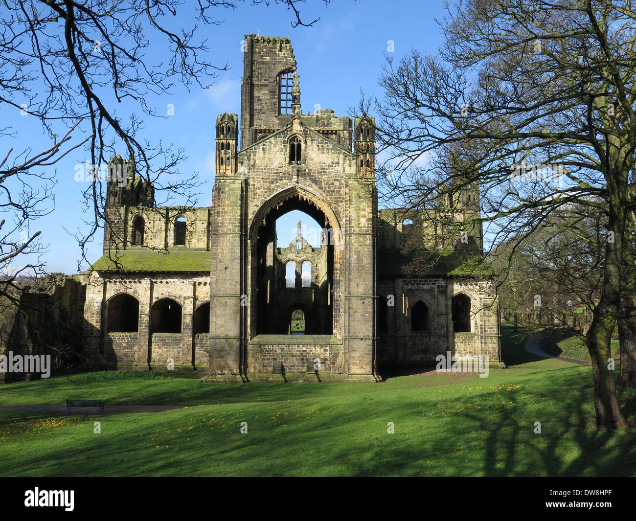 Kirkstall Abbey, Leeds, UK. A 12th Century Cistercian Abbey Stock Photo ...
