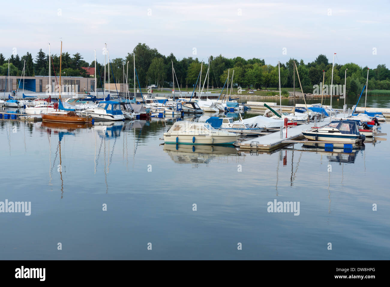 New Harbor on Lake Senftenberg. Brandenburg. Germany Stock Photo - Alamy