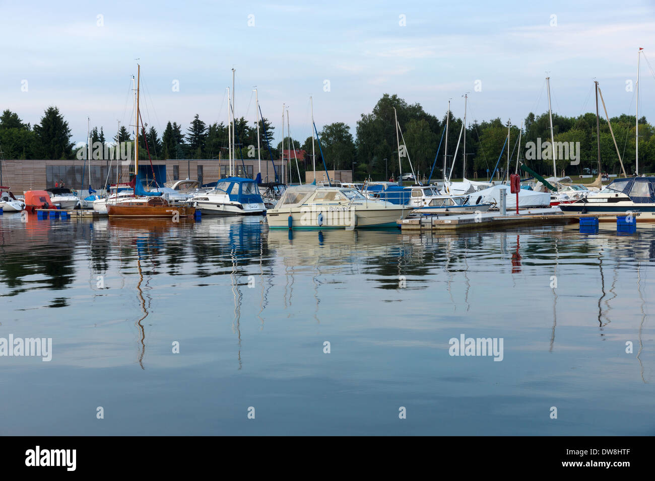 New Harbor on Lake Senftenberg. Brandenburg. Germany Stock Photo - Alamy
