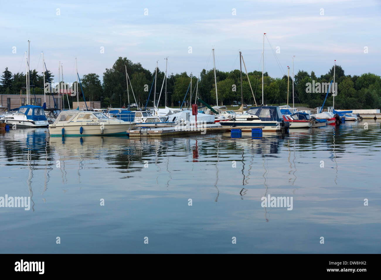 New Harbor on Lake Senftenberg. Brandenburg. Germany Stock Photo - Alamy
