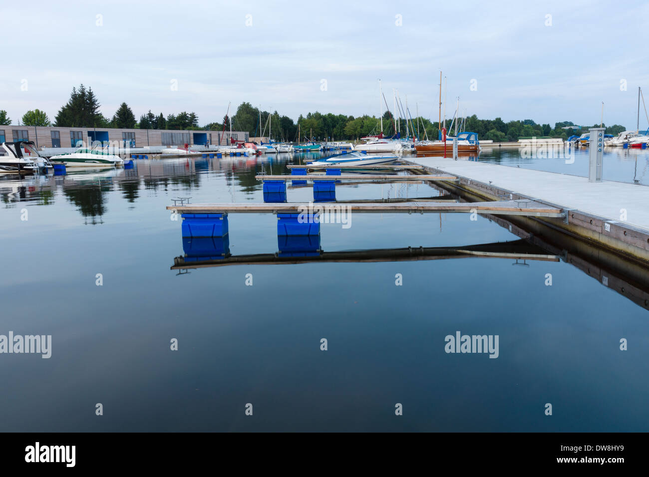 New Harbor on Lake Senftenberg. Brandenburg. Germany Stock Photo - Alamy