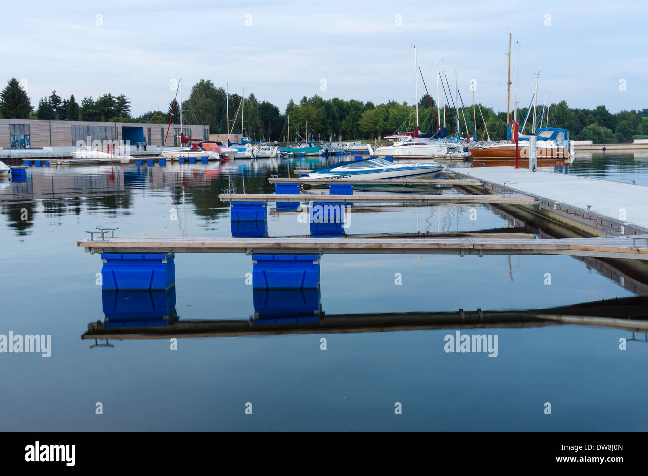New Harbor on Lake Senftenberg. Brandenburg. Germany Stock Photo - Alamy