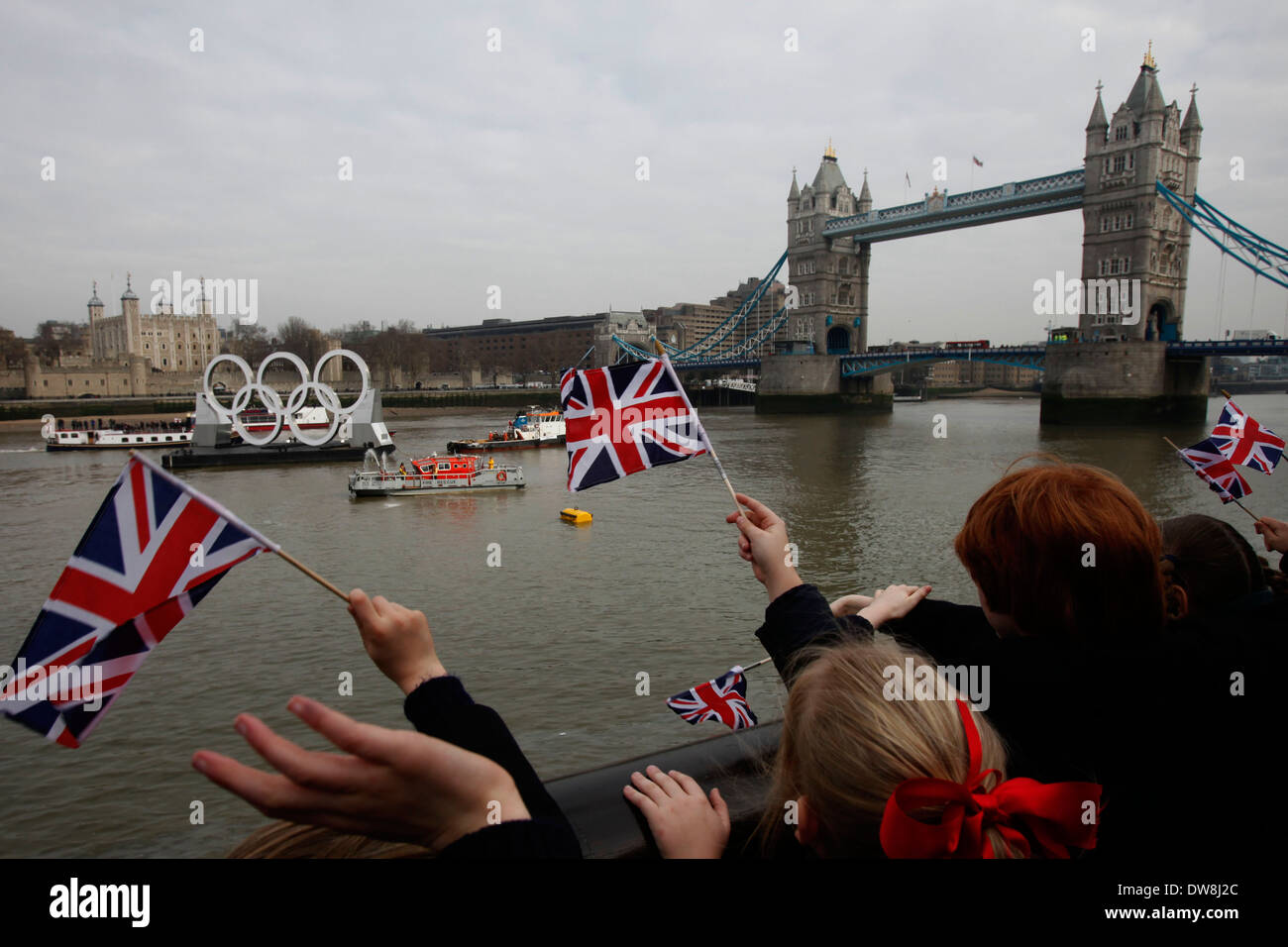 Giant Olympic Rings, measuring 11m high and 25m wide, and mounted on a ...