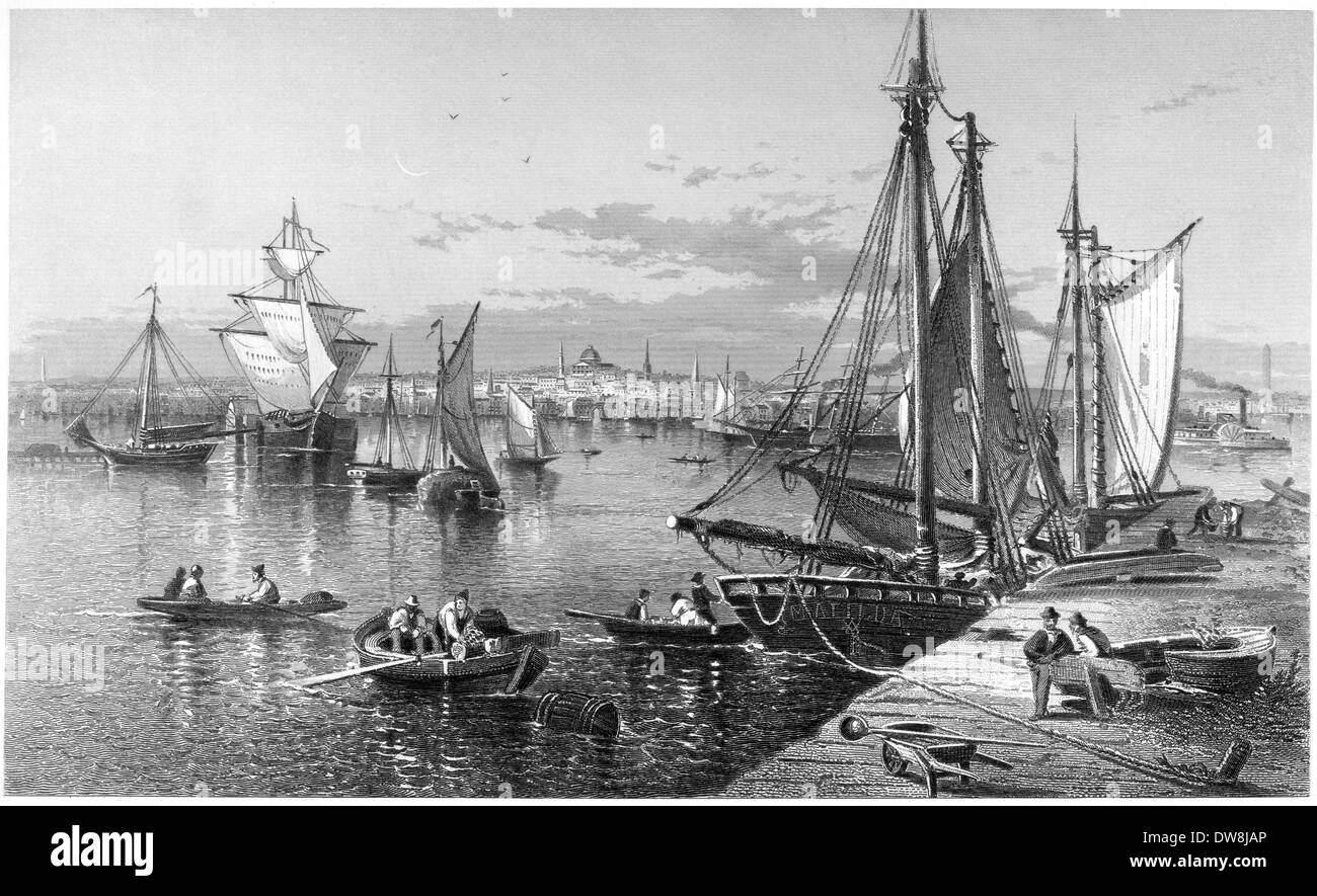Boston harbor in 1800s hi-res stock photography and images - Alamy