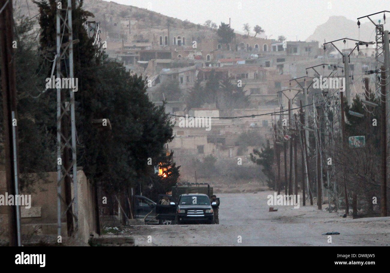 Damascus. 3rd Mar, 2014. Photo taken on Mar. 3, 2014 shows a street ...