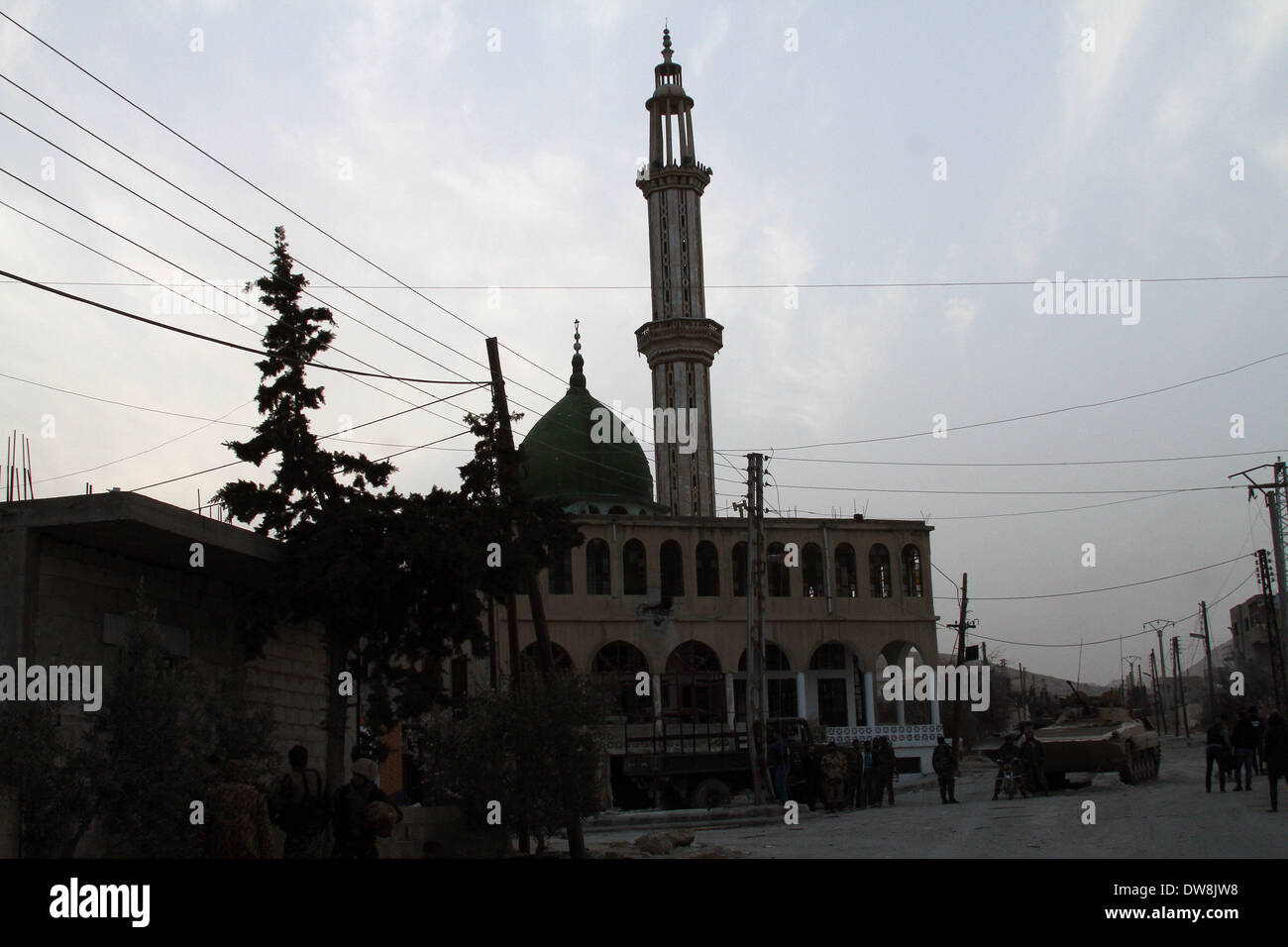 Damascus. 3rd Mar, 2014. Photo taken on Mar. 3, 2014 shows a street ...
