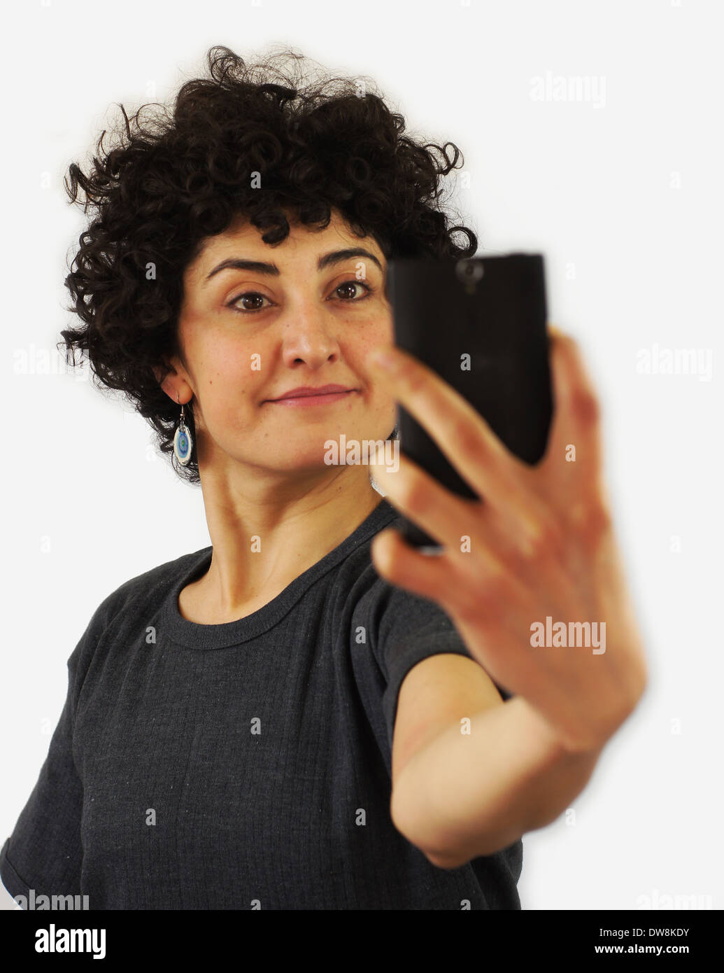 Woman takes a self portrait Stock Photo - Alamy