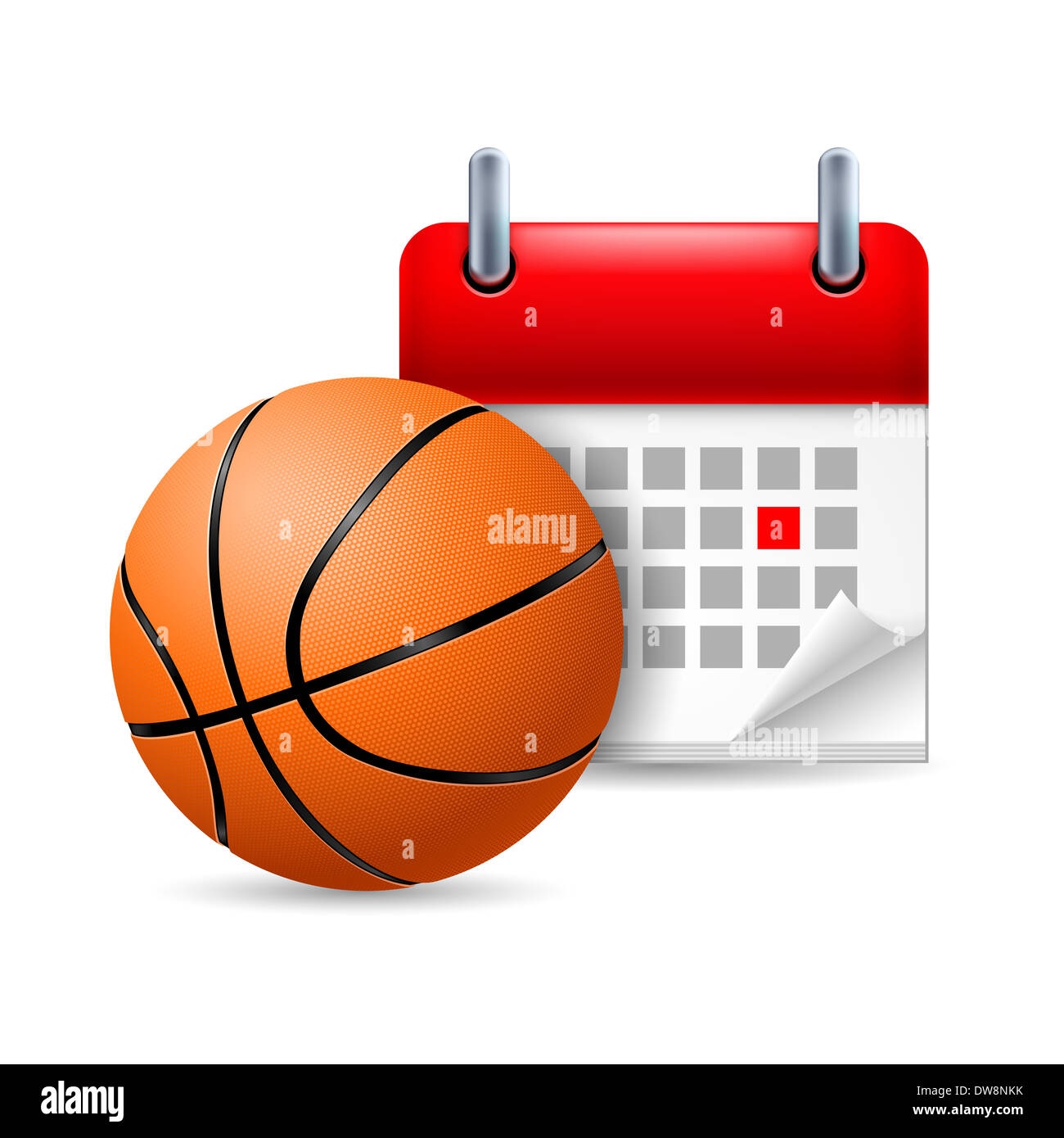 Basketball and calendar with marked day. Sport event Stock Photo - Alamy