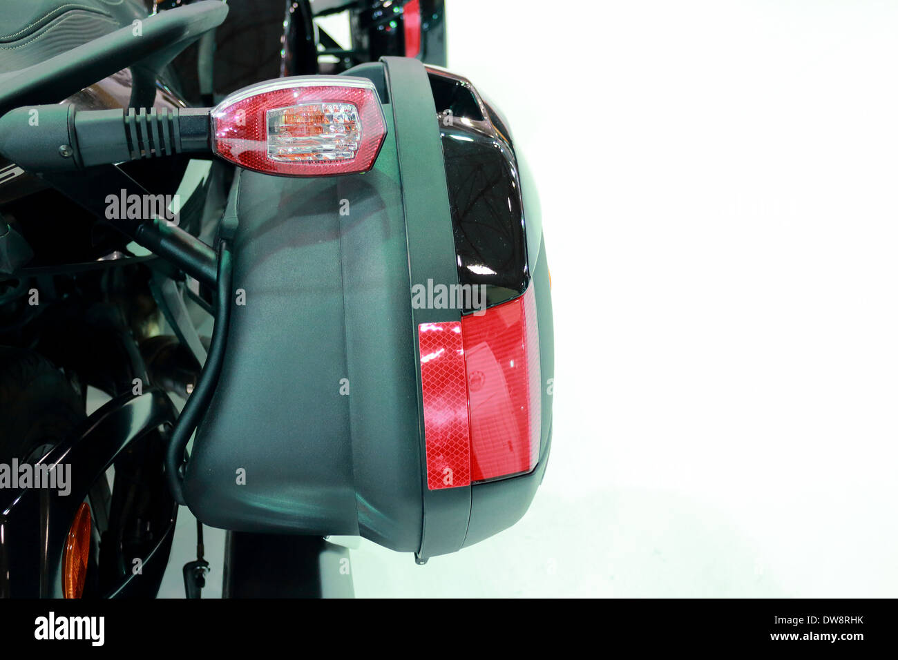 Motorcycle Rear Lights and Saddlebag Image With White Background Stock ...