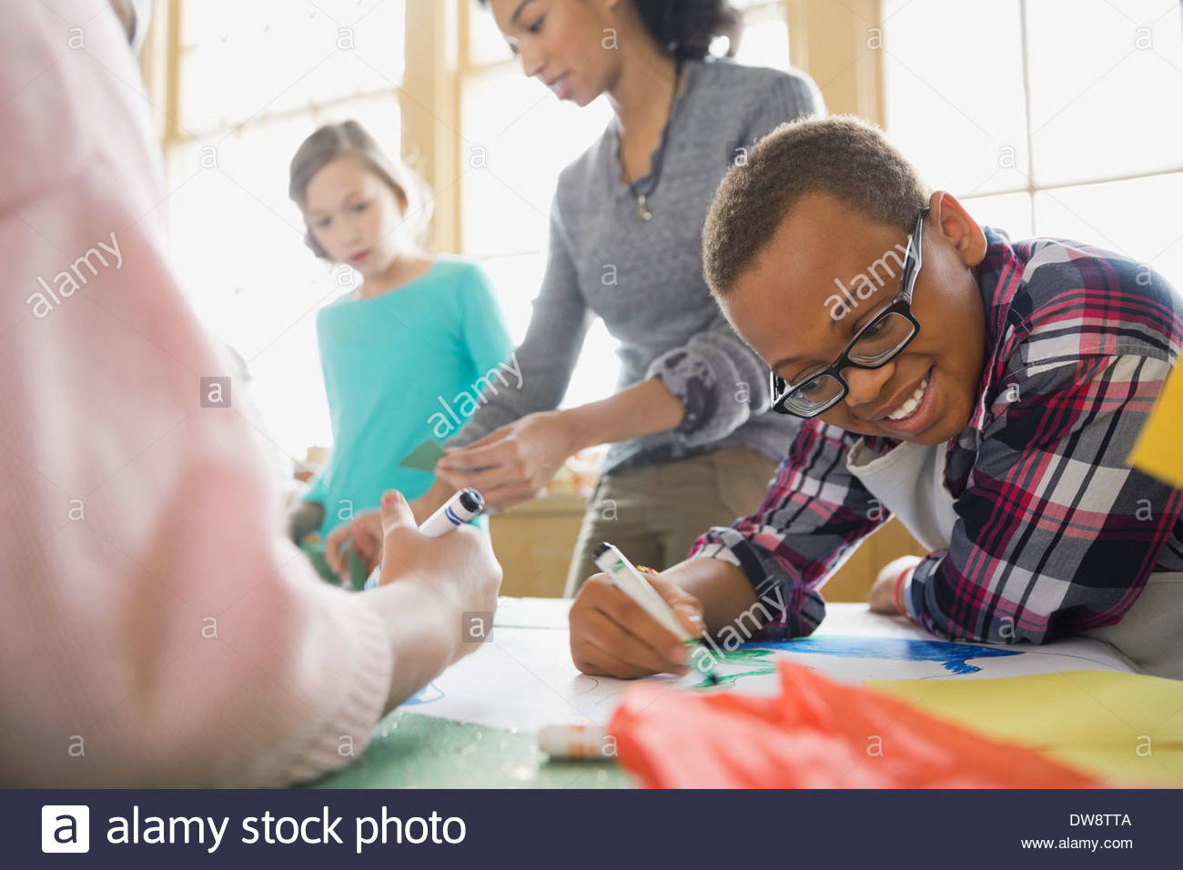 Boy working classroom african hi-res stock photography and images - Alamy