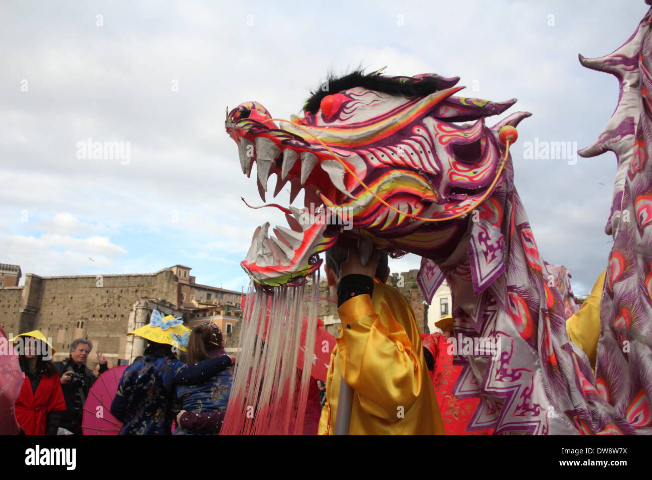 Rome, Italy. 2nd March 2014. Carnival on Via dei Fori Imperiali street ...