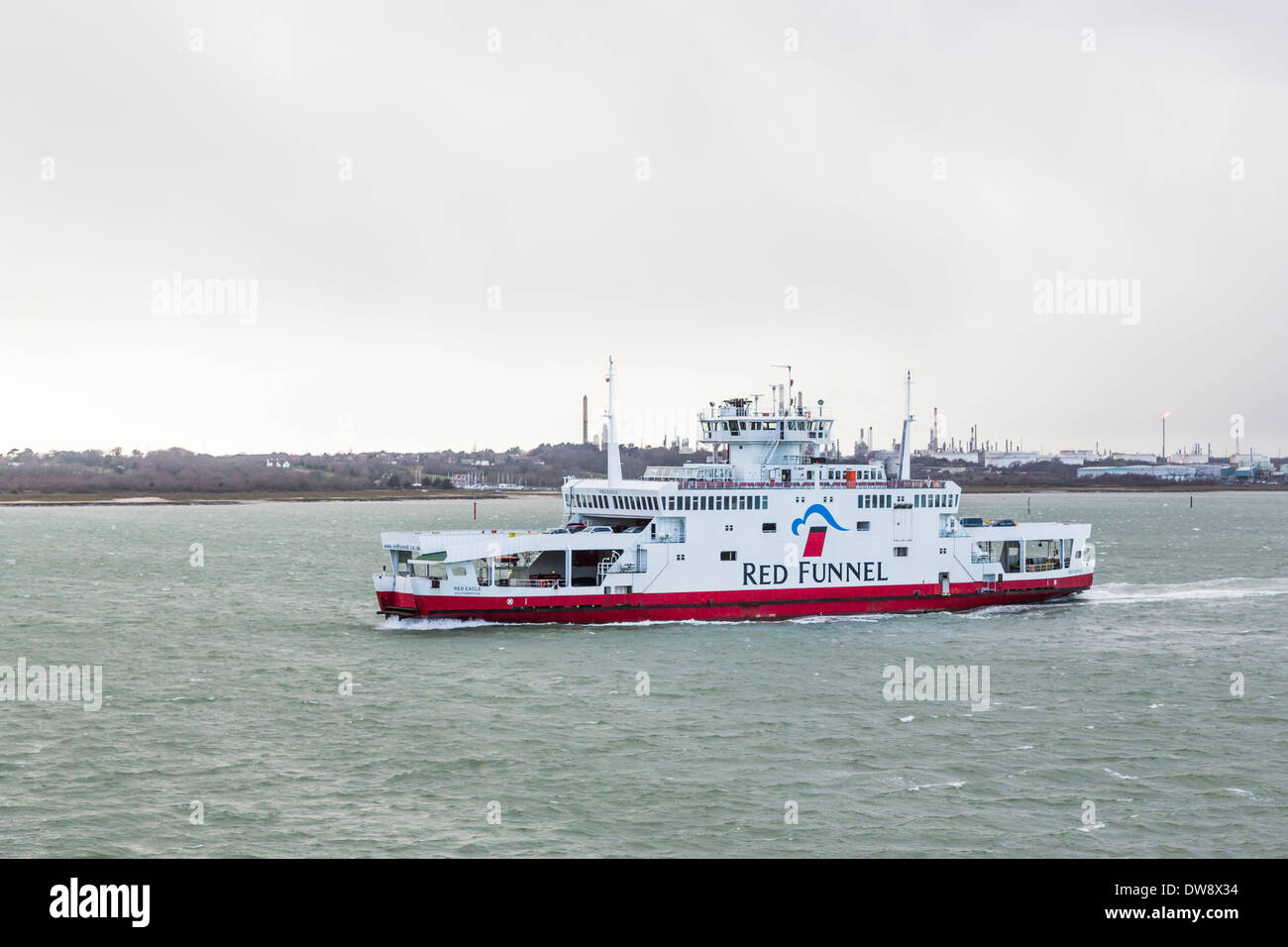 Red Funnel passenger ferry boat in Southampton Water approaching Cowes ...