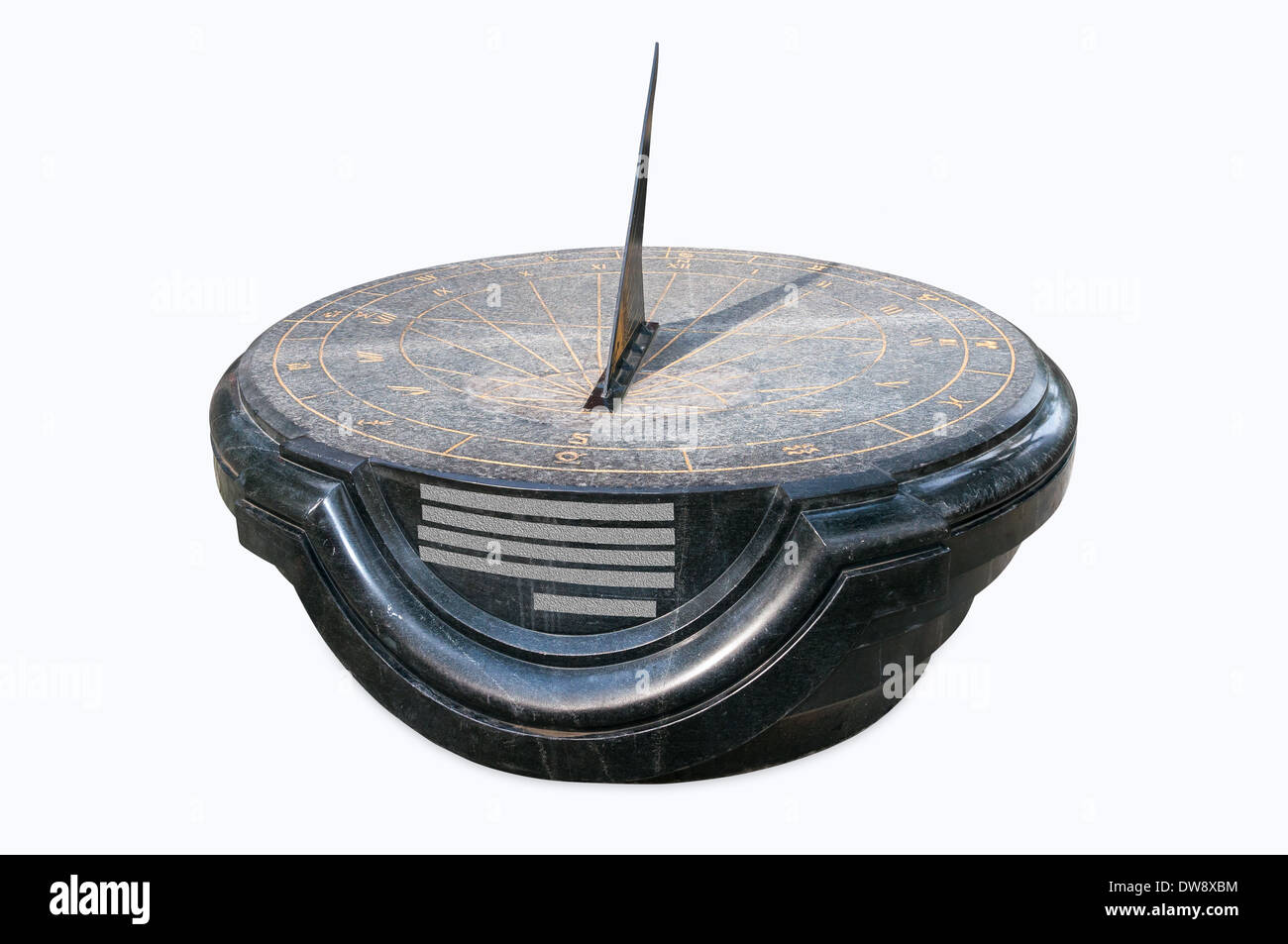 Marble sundial isolated on white background with clipping path Stock ...