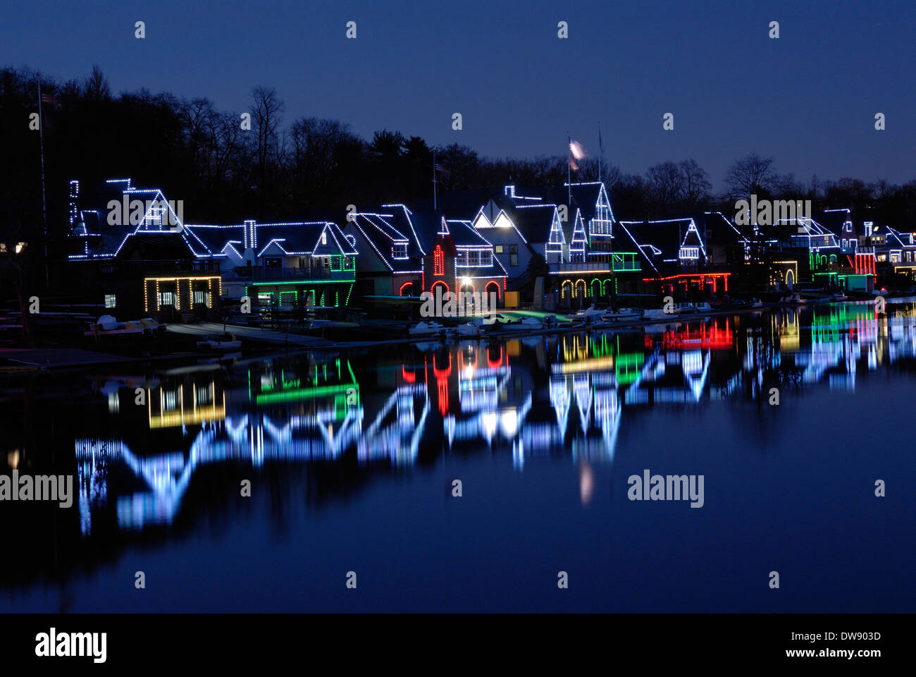 Boathouse Row along the Schuylkill River in Philadelphia, Pennsylvania ...