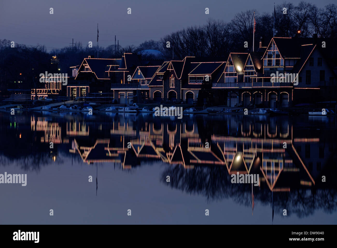 Boathouse Row along the Schuylkill River in Philadelphia, Pennsylvania ...