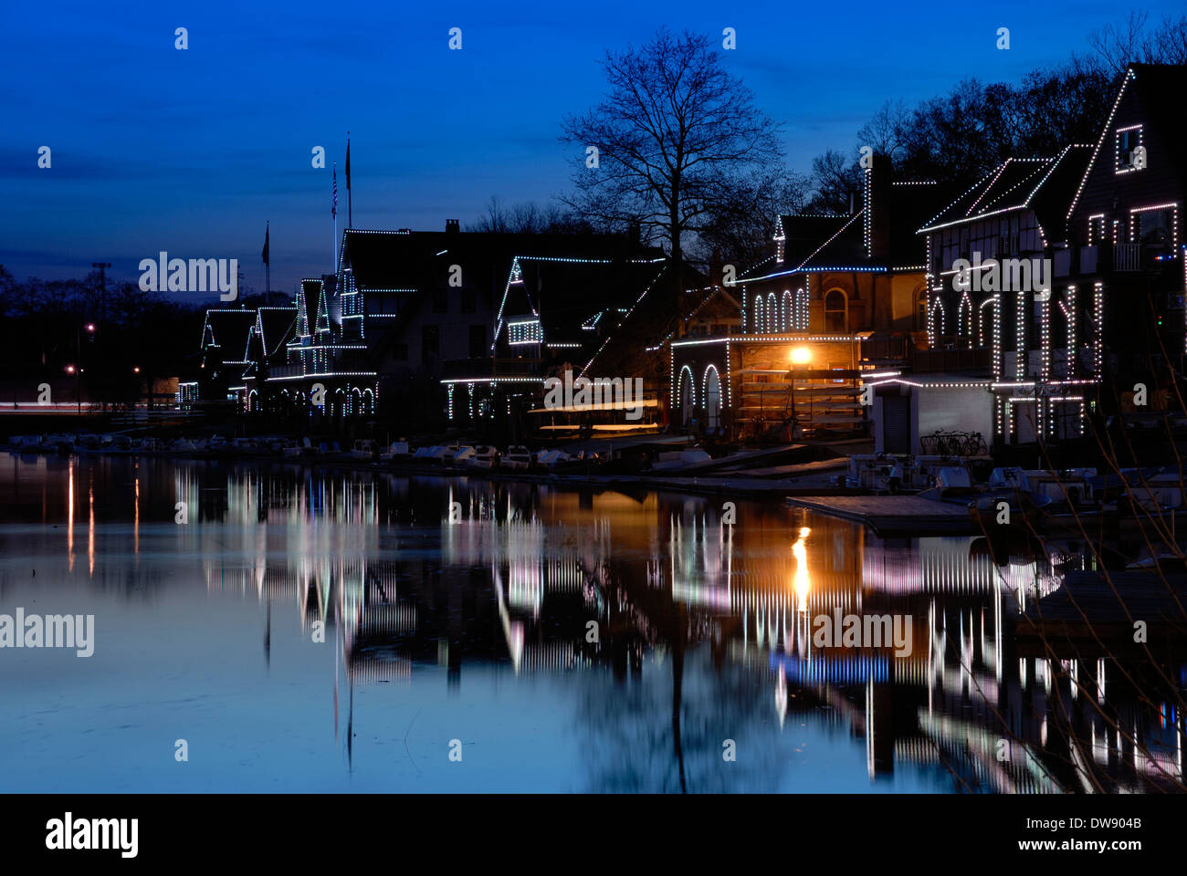 Boathouse Row along the Schuylkill River in Philadelphia, Pennsylvania ...